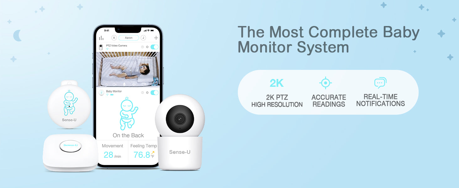 Sense-U 2K bundle: abdominal movement,rollover,temp,2K video,anywhere