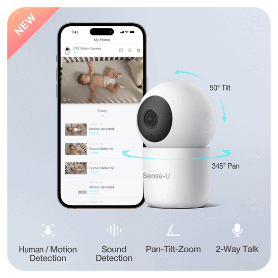 Sense-U Smart Baby Monitor: Abdominal Movement, Rollover, Temp, Video